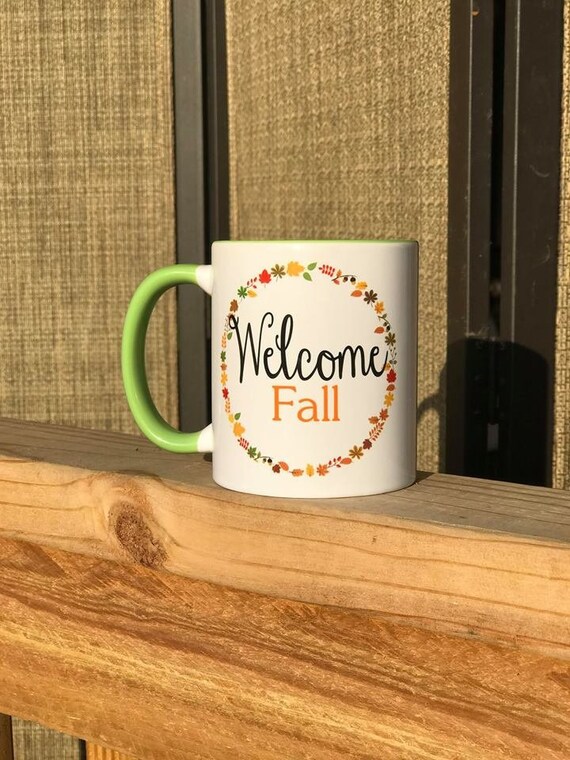 Welcome Fall Coffee Mug Fall Decor Autumn Coffee Mug Autumn - Etsy