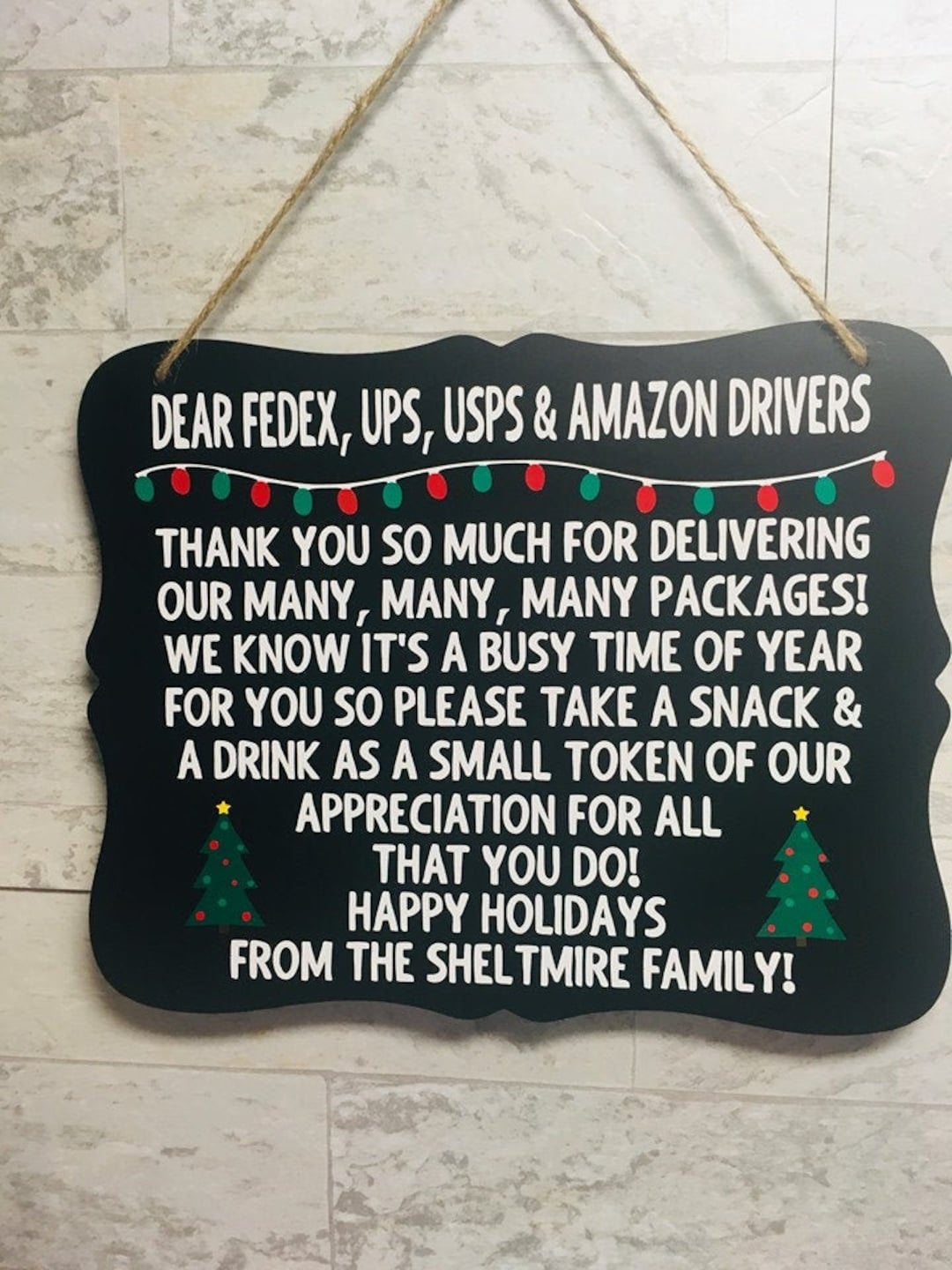 Christmas Sign, Front Door Sign, Delivery Driver Sign, Sign for ...