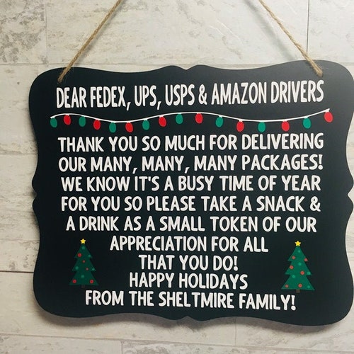 Christmas Sign Front Door Sign Delivery Driver Sign Sign - Etsy
