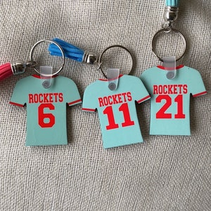 Custom Football Jersey Keychain - Personalized Team Gift - Stocking ...