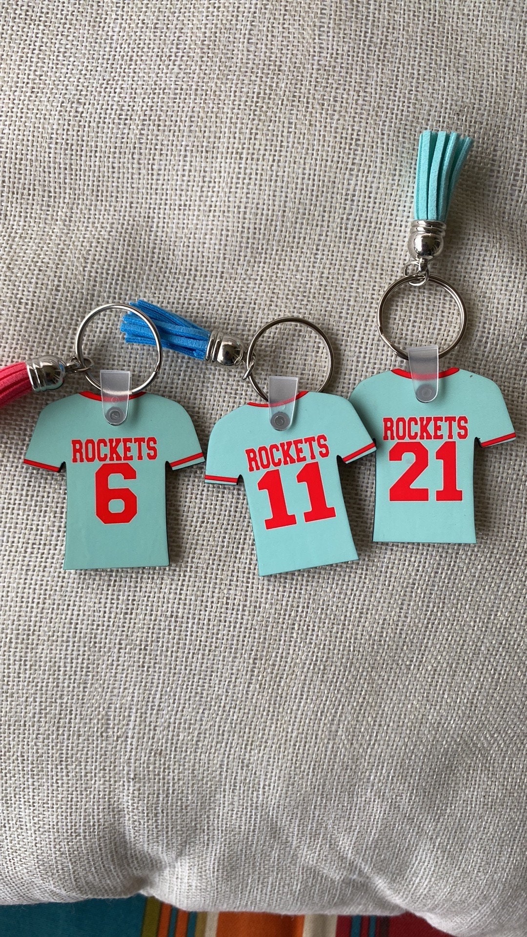 Custom Football Jersey Keychain - Personalized Team Gift - Stocking ...
