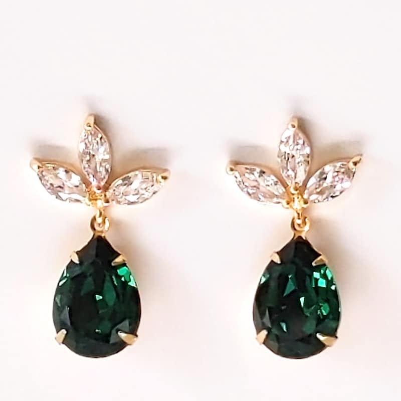 Green Earrings - Etsy