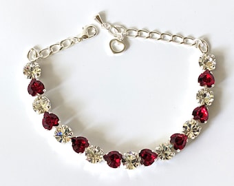 Red Heart Bracelet - Etsy