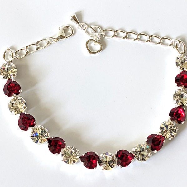 Red Heart Bracelet - Etsy