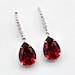 Red Crystal Drop Earrings, Red Crystal Rhinestone Earrings, Red and ...