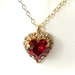 Dazzling Red Crystal Heart Necklace Surrounded With Topaz Crystals ...