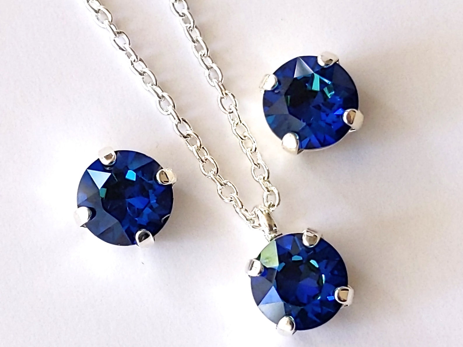Crystal Jewelry Set Bermuda Blue Jewelry Set of 2 - Etsy