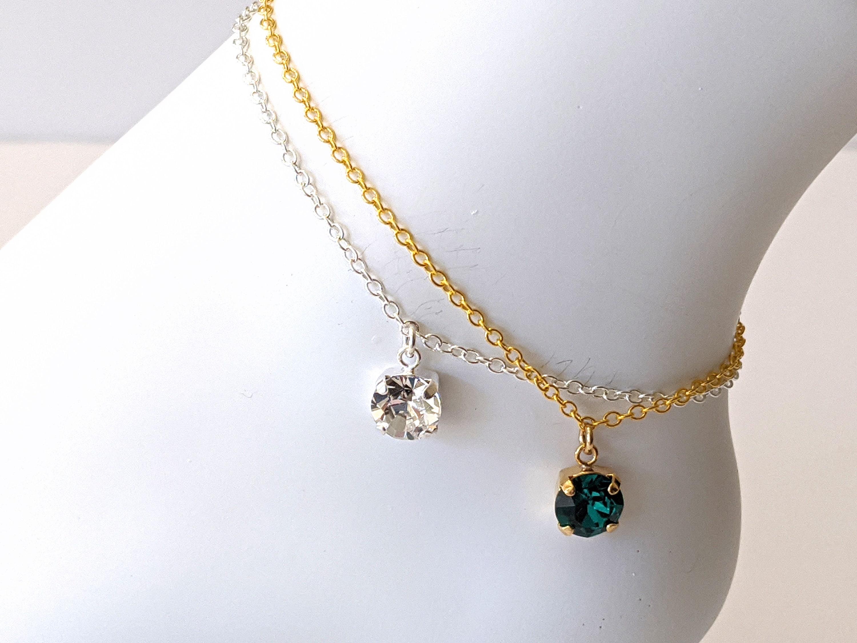 Ruby Crystal Anklet Dainty Gold Anklet Bridesmaids Gifts | Etsy