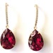 Red Crystal Earrings, Elegant Crystal Earrings, Bridal Jewelry, Red ...