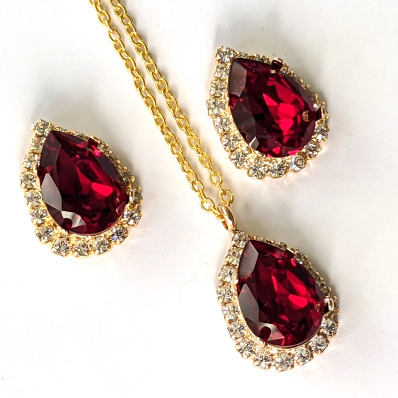Red Jewelry Set - Etsy