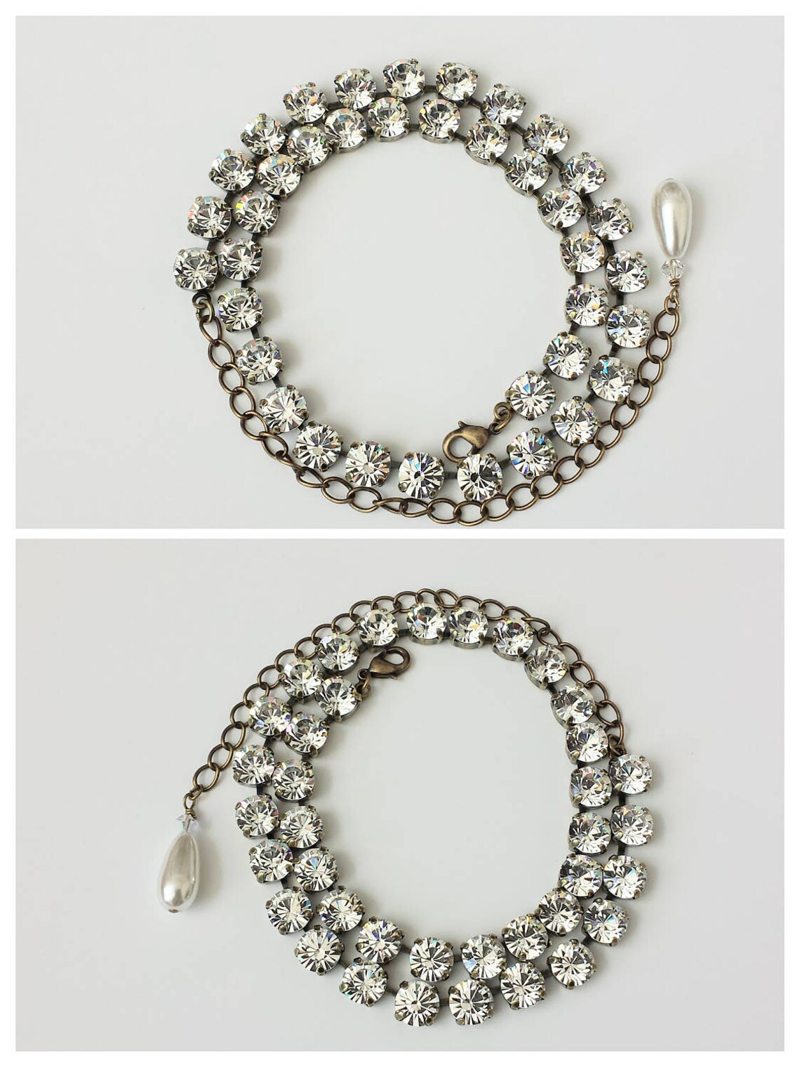 Crystal Rhinestone Necklace Wedding Bridal Jewelry Crystal - Etsy