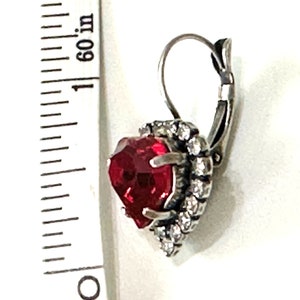 Stunning Red Heart Earrings, Valentine Jewelry Gifts, Red and Crystal ...