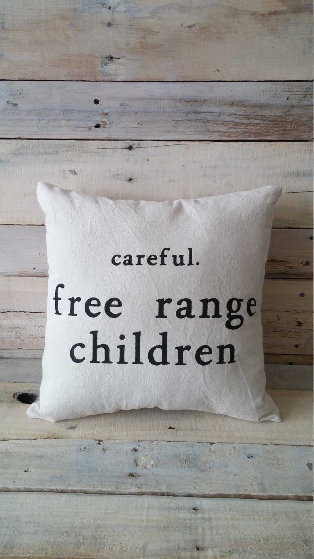 Careful Free Range Children Throw Pillow, Pillow Cover, Accent Pillow ...