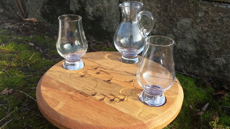 Islay Distillery Map Whisky Barrel Spinner-whisky Barrel Lazy - Etsy