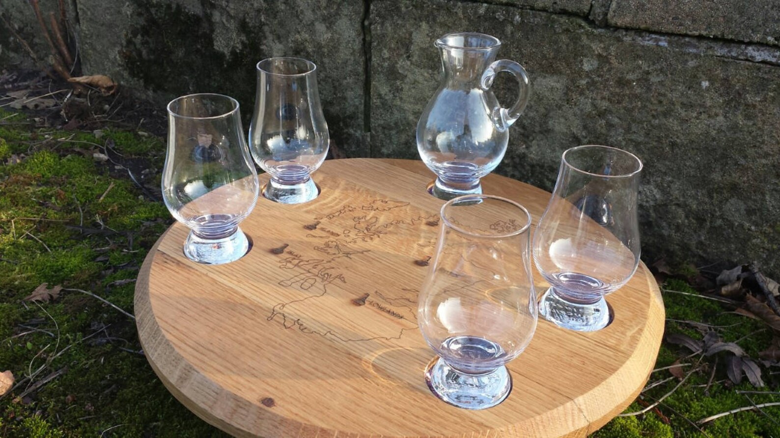 Scotland Whisky Region Map Whisky Barrel Spinner With Whisky Glassware ...