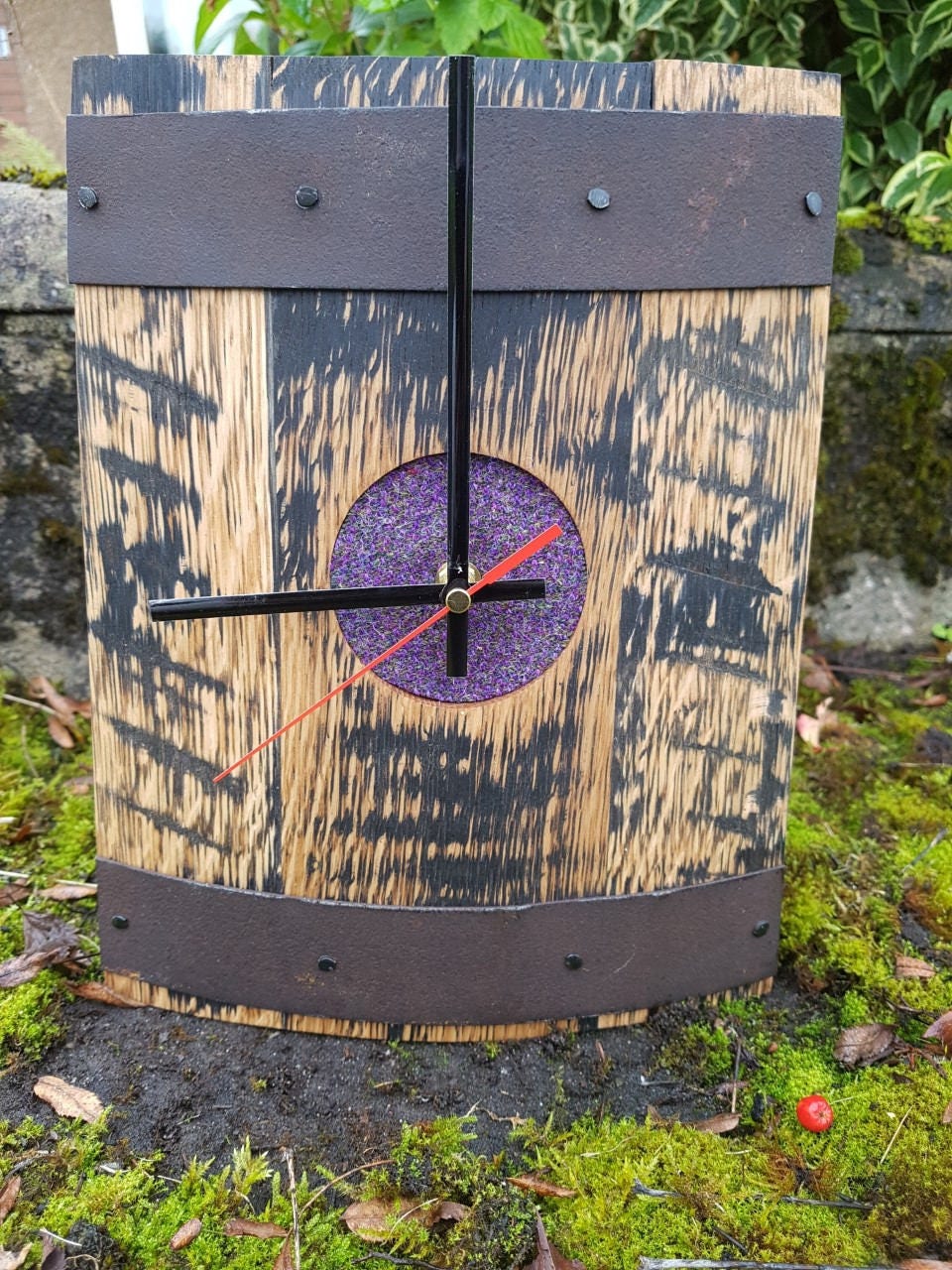 Whisky Barrel Tabletop Clock-harris Tweed Clock- Housewarming Gift ...
