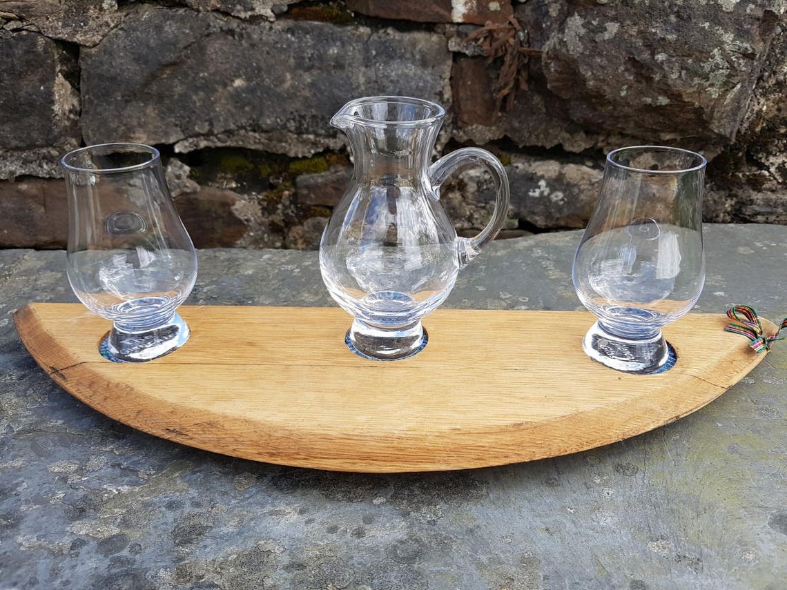Whisky Barrel Lid Whisky Tasting Tray-whiskey Serving Tray -glencairn ...