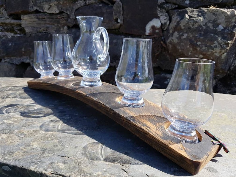 Whisky Barrel Tasting Tray-whiskey Flight Tray-whisky Stave Glassholder ...