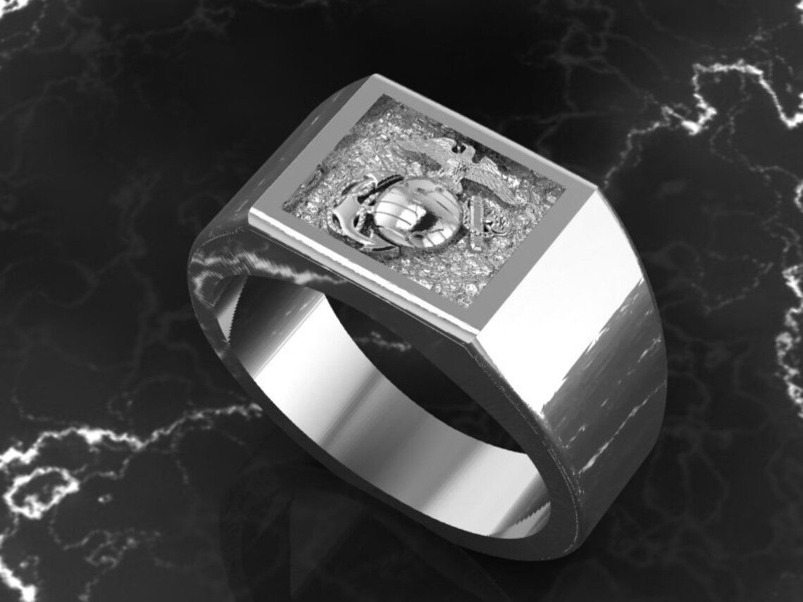 Marine Corps USMC Signet Ring - Etsy