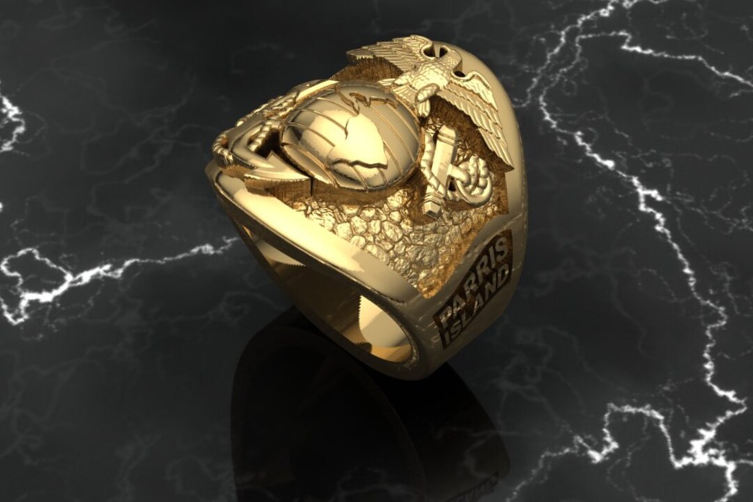 Marine Corps Graduation Ring 'parris Island' - Etsy