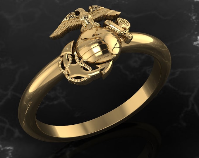 WW2 USMC Silver Sterling Marine Corp Officer Ring RARE - Etsy