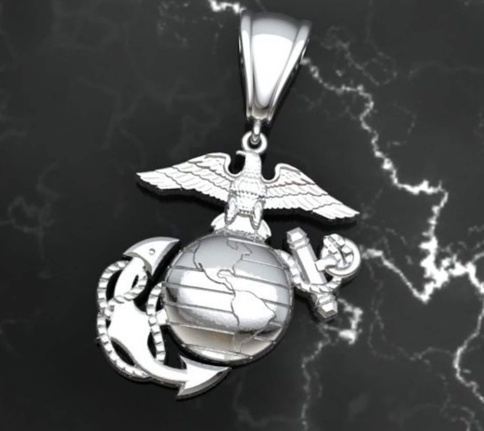 USMC Gold EGA Pendant - Etsy