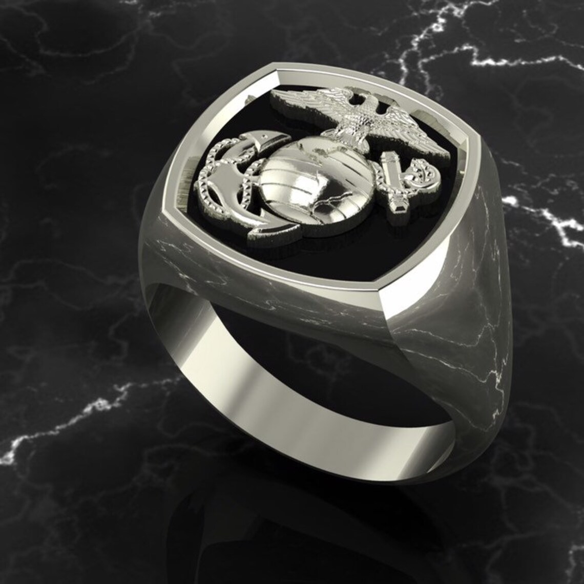 USMC Signet Ring - Etsy