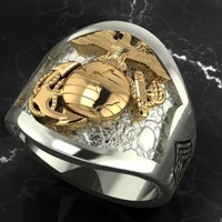 USMC Signet Ring - Etsy