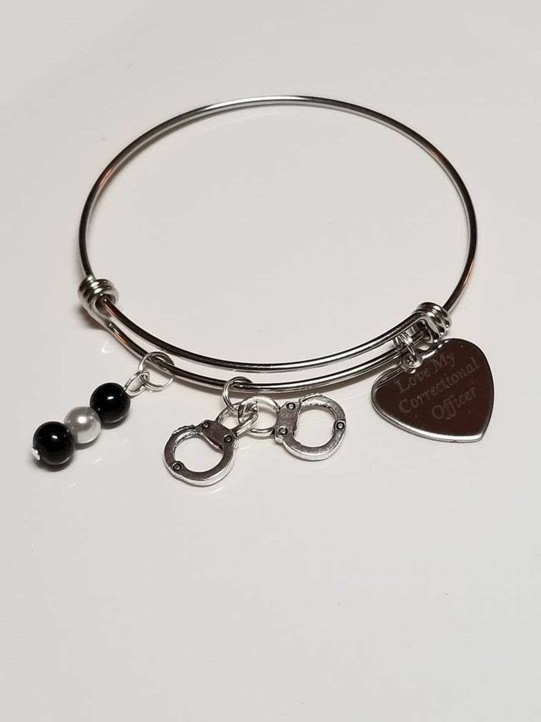 I Love My Correctional Officer Adjustable Stainless Steel Wire Charm ...
