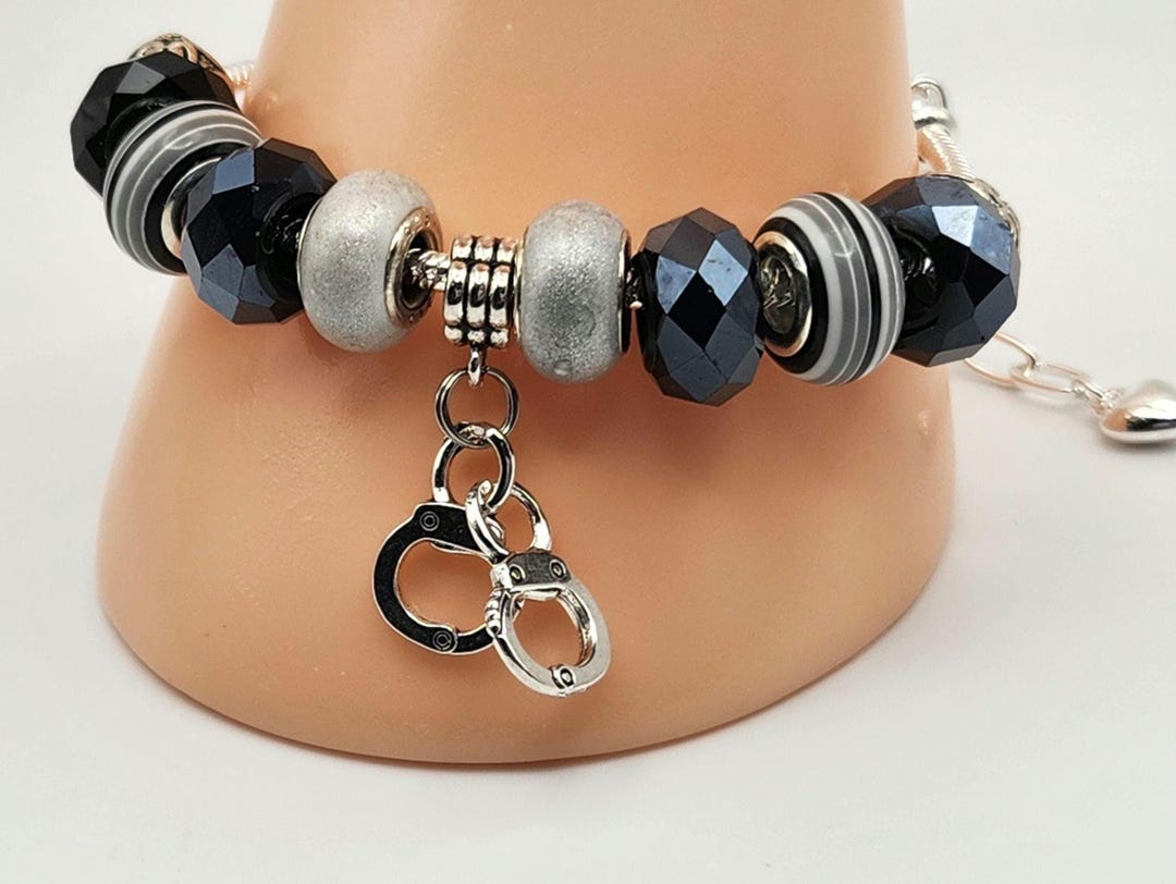 Ladies Correctional Officer Handcuff European Bracelet / Thin Silver ...