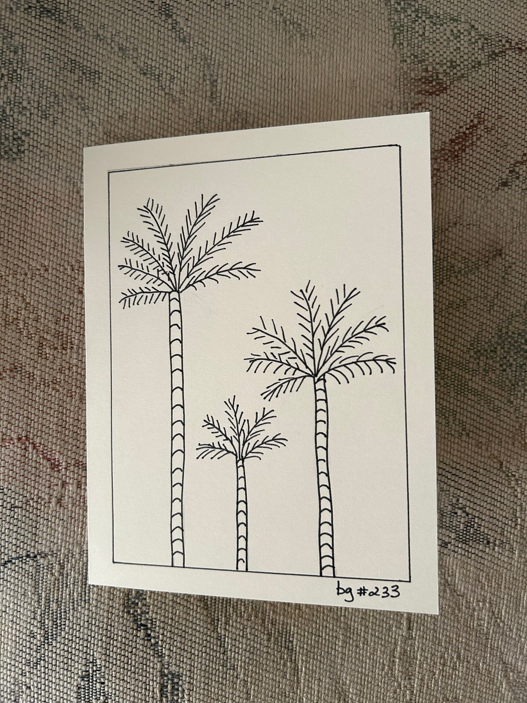 Three Palm Trees of Varying Sizes That I Hand Drew in Pen and Ink on a ...