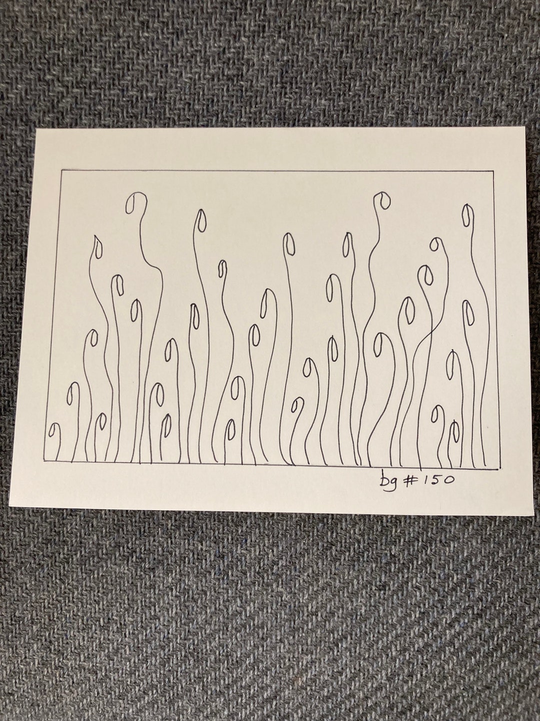 Thin Fern Pods or Weeping Figures Hand Drawn in Pen and Ink. Original ...