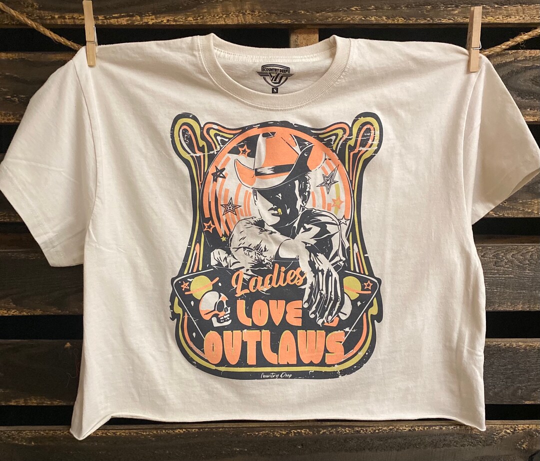 Ladies Love Outlaws Relaxed Cropped T Shirt - Etsy