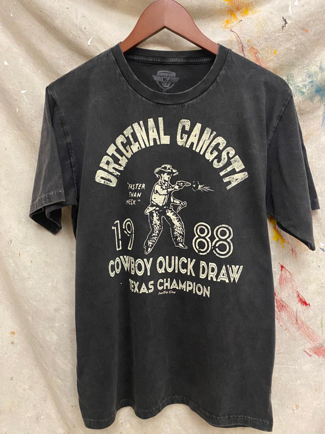 Original Gangsta Acid Washed Relaxed Tee - Etsy