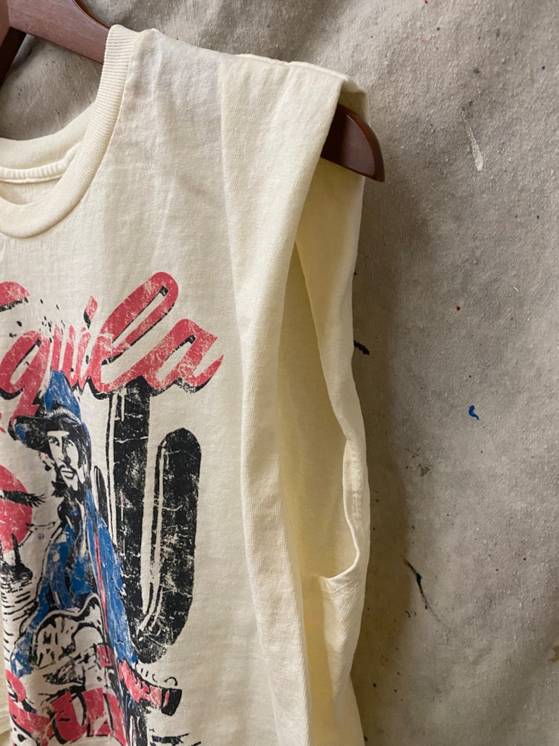 Tequila Sunrise Logo Boxy Midriff Muscle Crop Top - Etsy