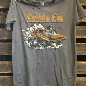 Smoke Em Hot Rod Distressed Unisex T Shirt - Etsy