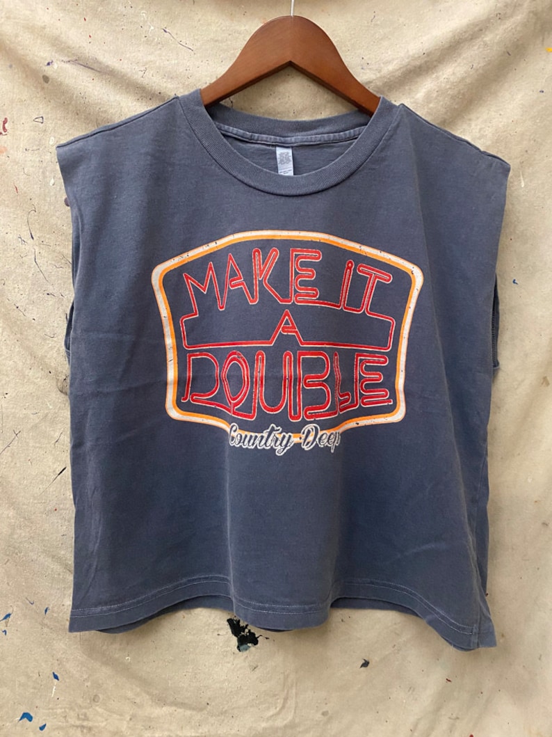 Make It a Double Boxy Midriff Muscle Crop Top - Etsy