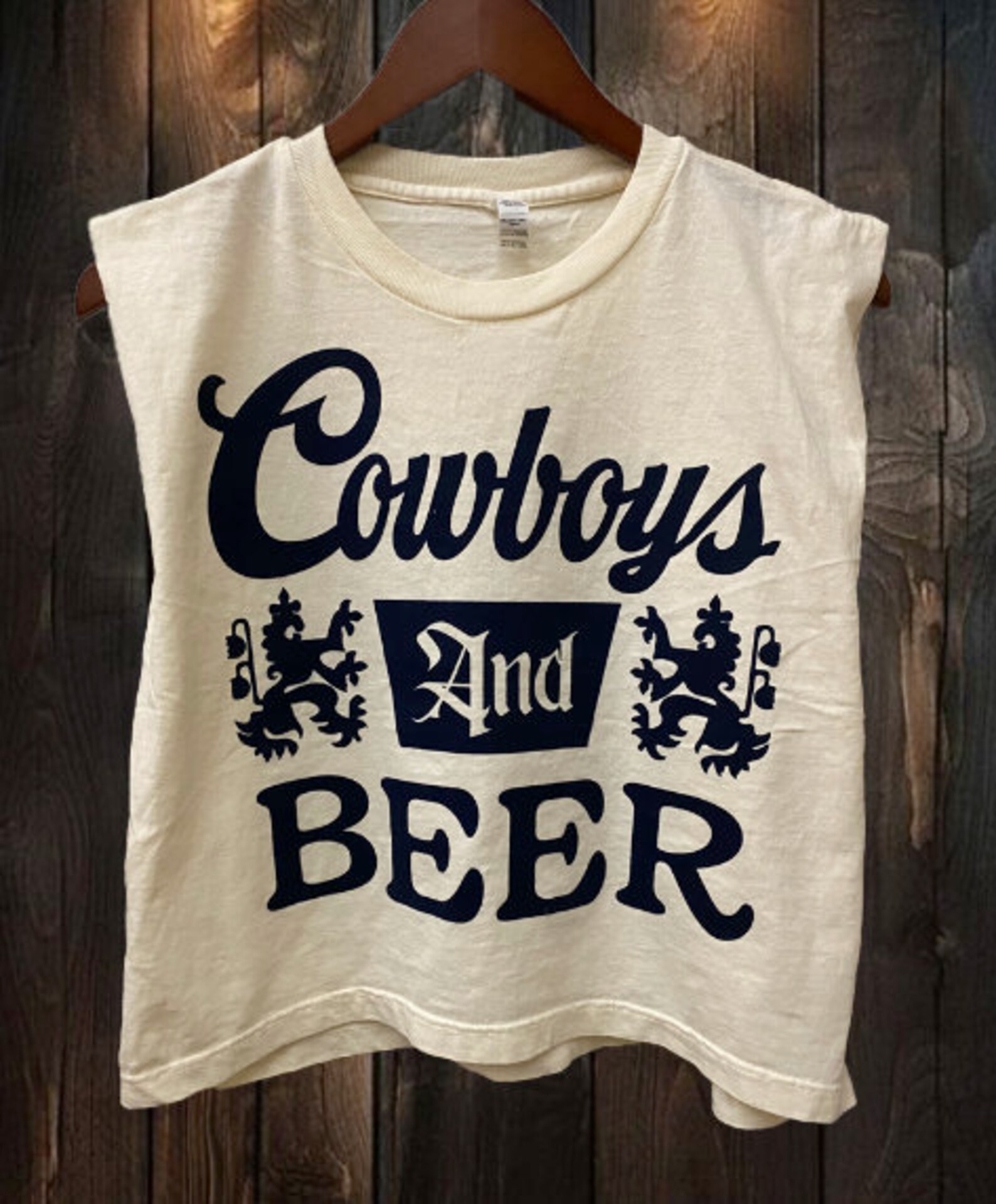 Cowboys and Beer Logo Boxy Midriff Muscle Crop Top - Etsy