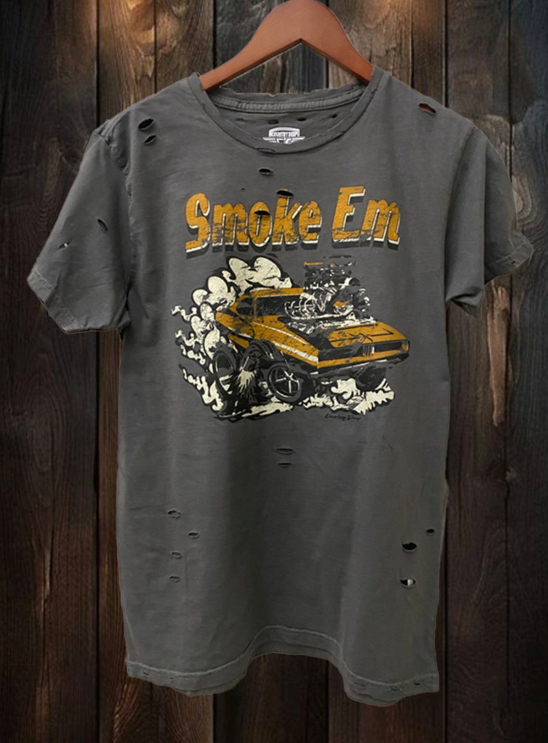 Smoke Em Hot Rod Distressed Unisex T Shirt - Etsy