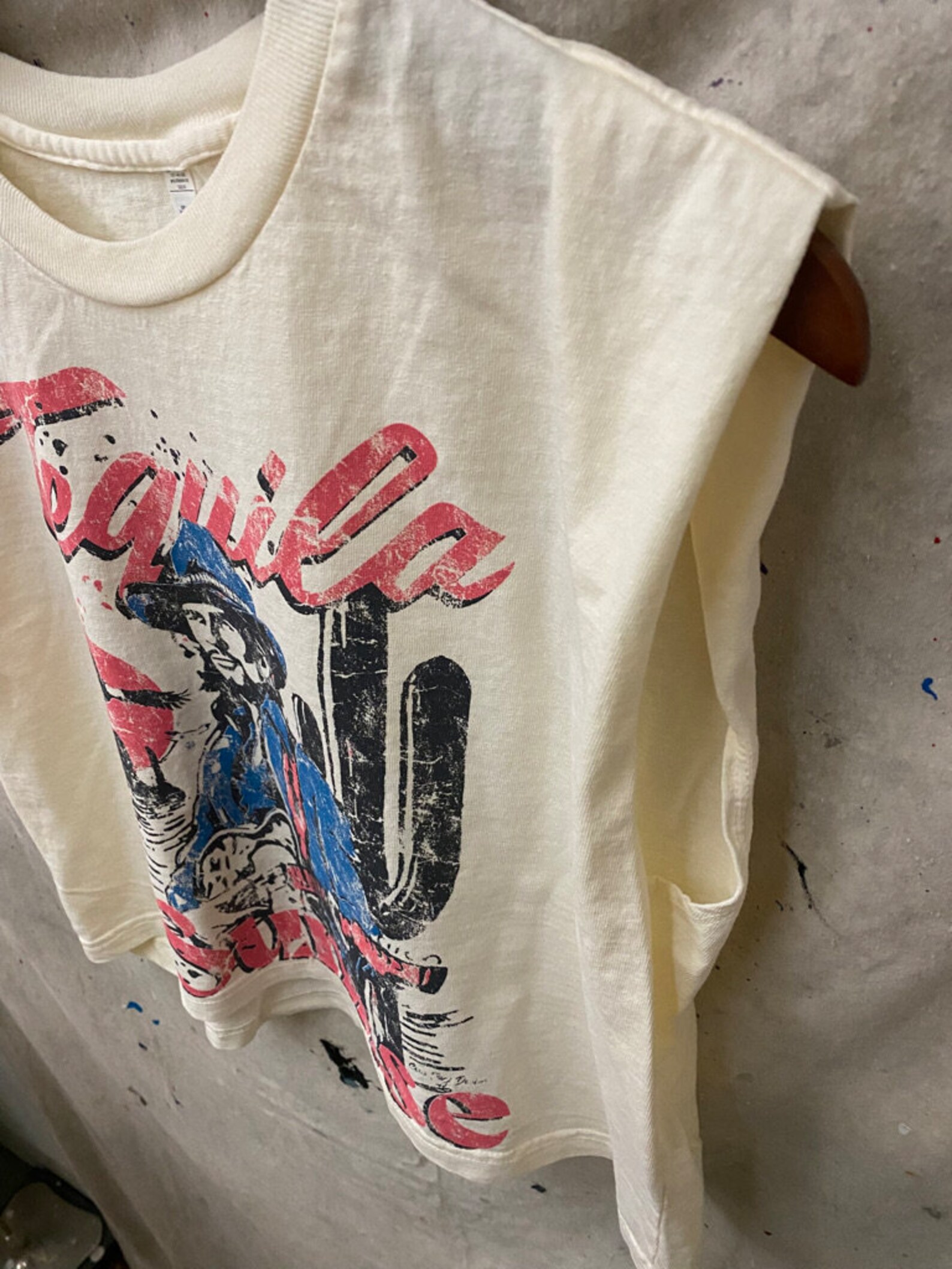 Tequila Sunrise Logo Boxy Midriff Muscle Crop Top - Etsy