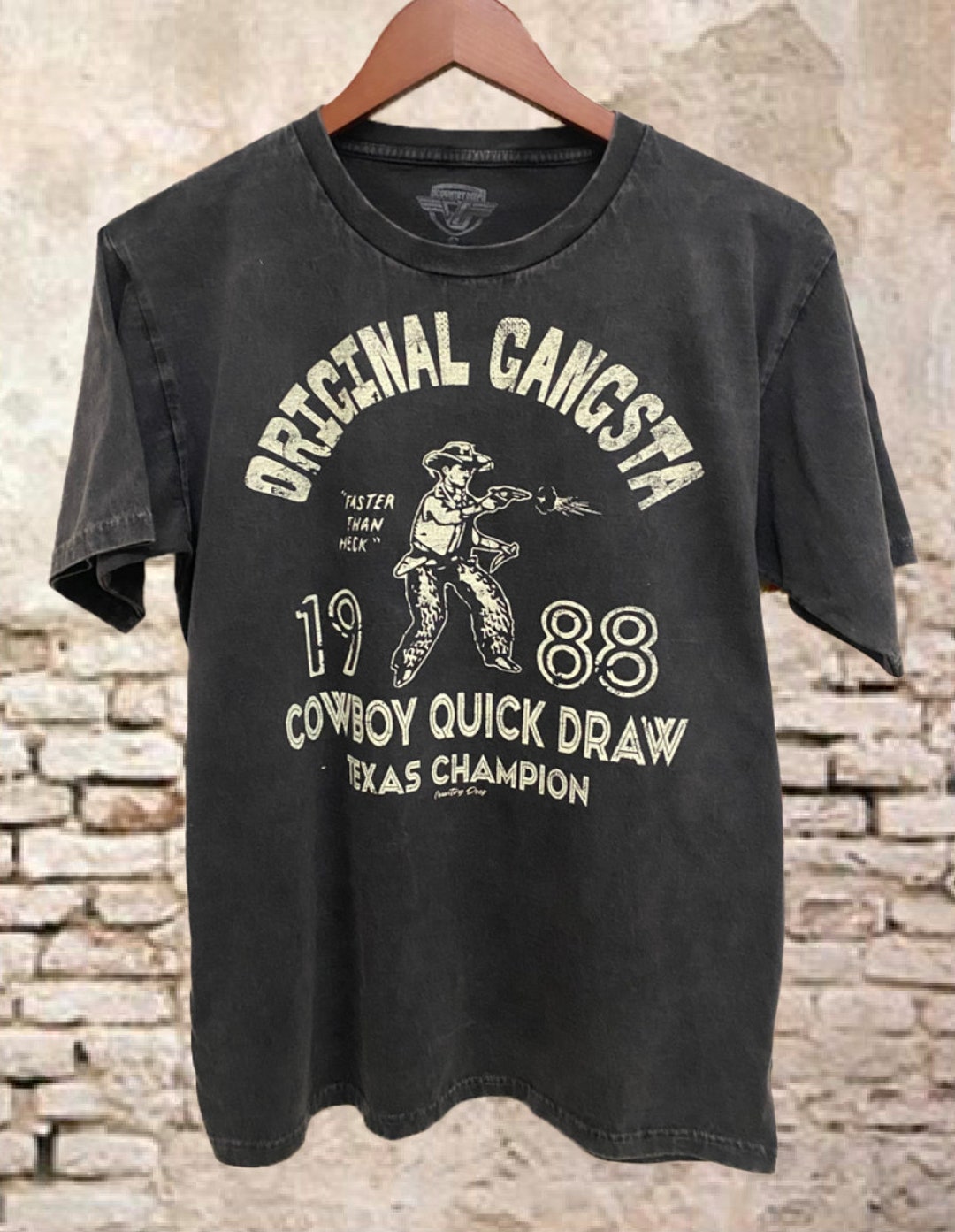 Original Gangsta Acid Washed Relaxed Tee - Etsy