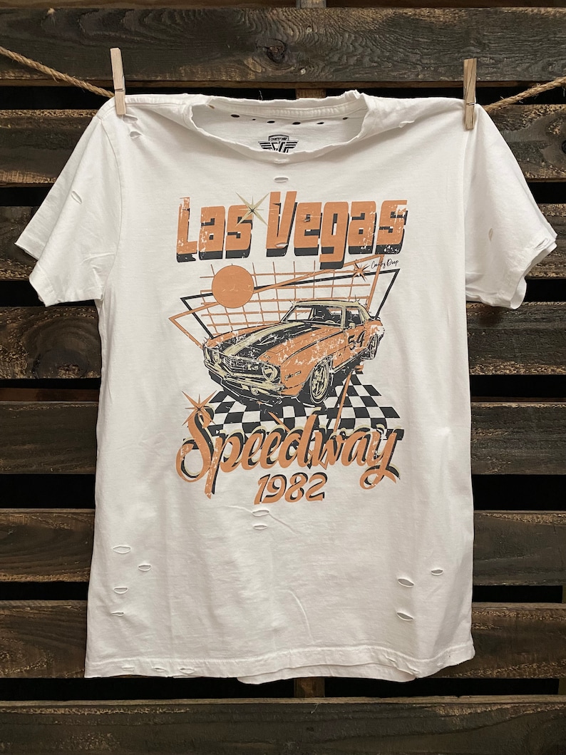 Las Vegas Speedway 1980's Vintage Distressed Tee - Etsy