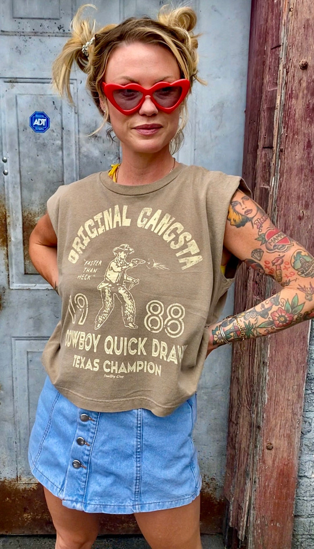 Original Gangsta Boxy Midriff Muscle Crop Top - Etsy
