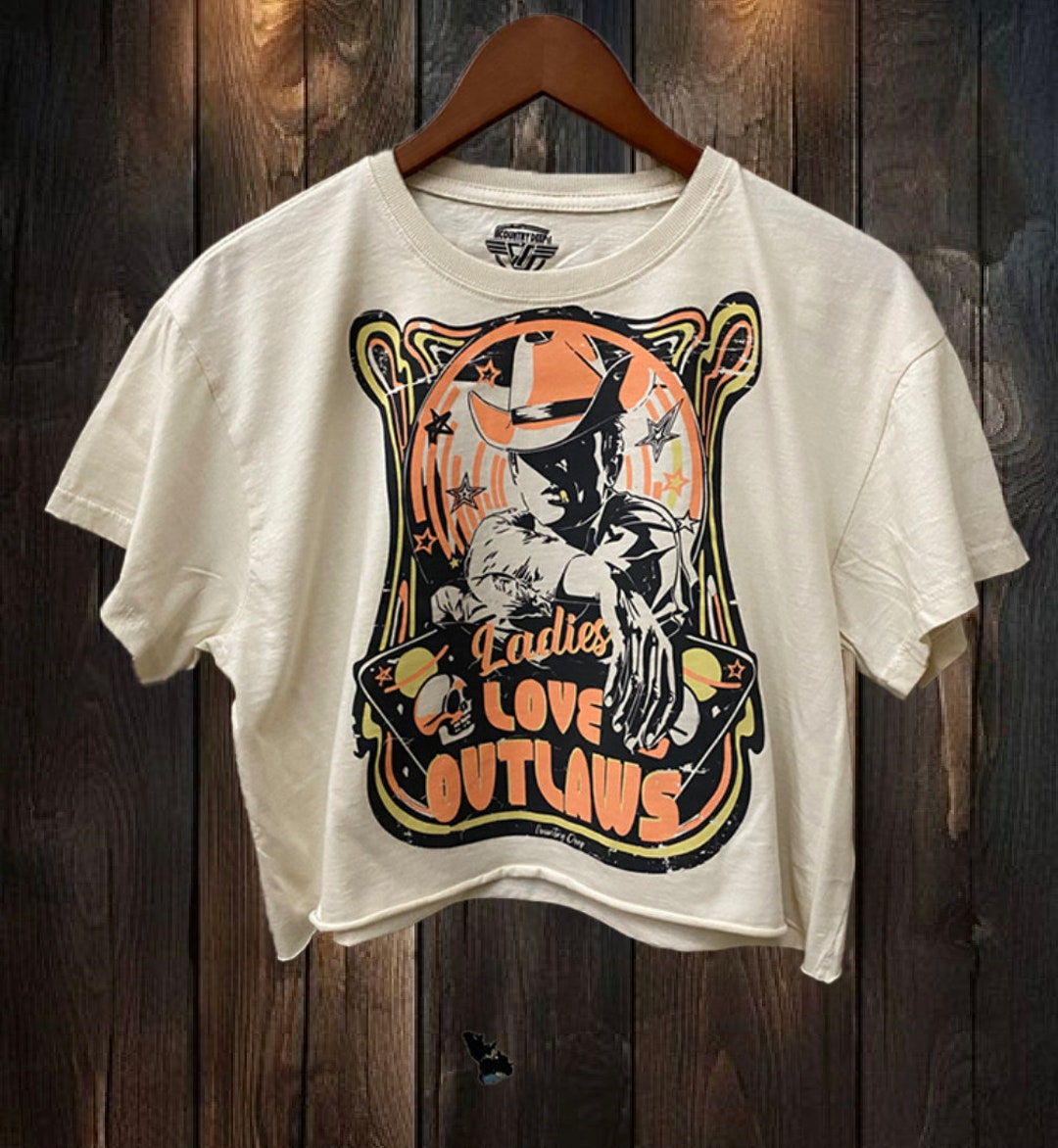 Ladies Love Outlaws Relaxed Cropped T Shirt - Etsy