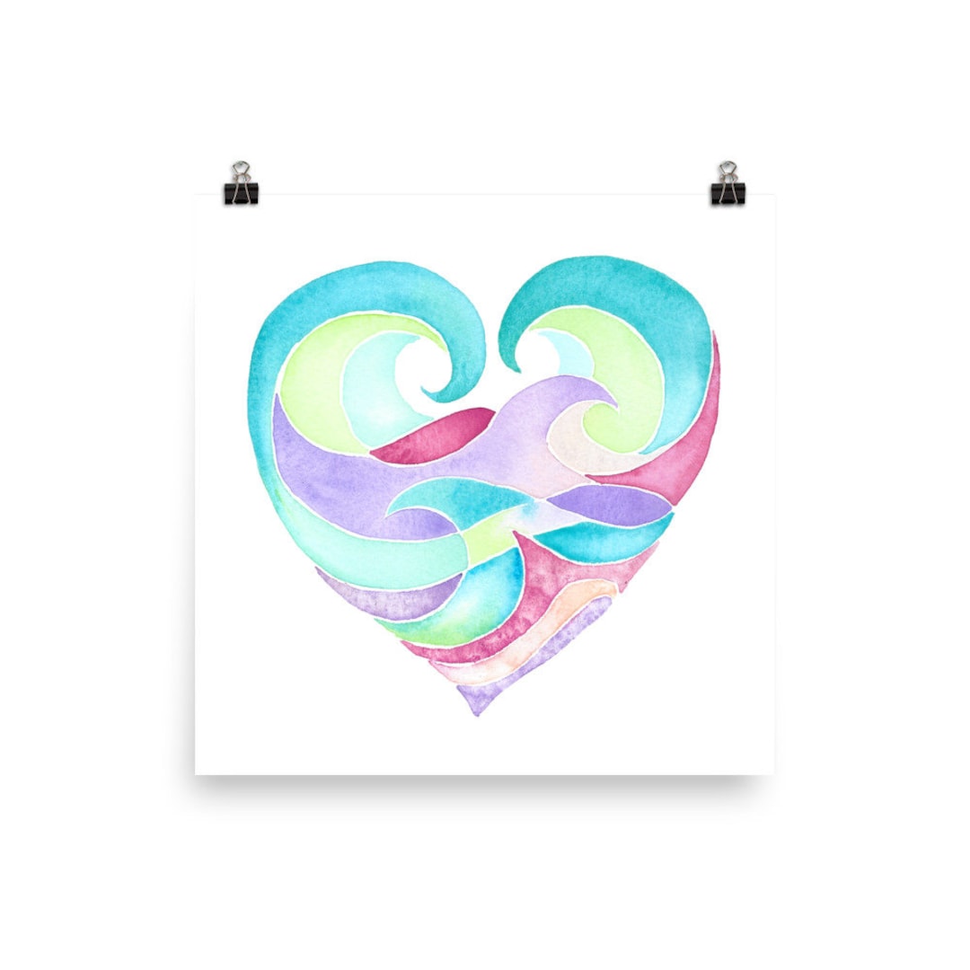 Ocean Heart Art Print - Etsy