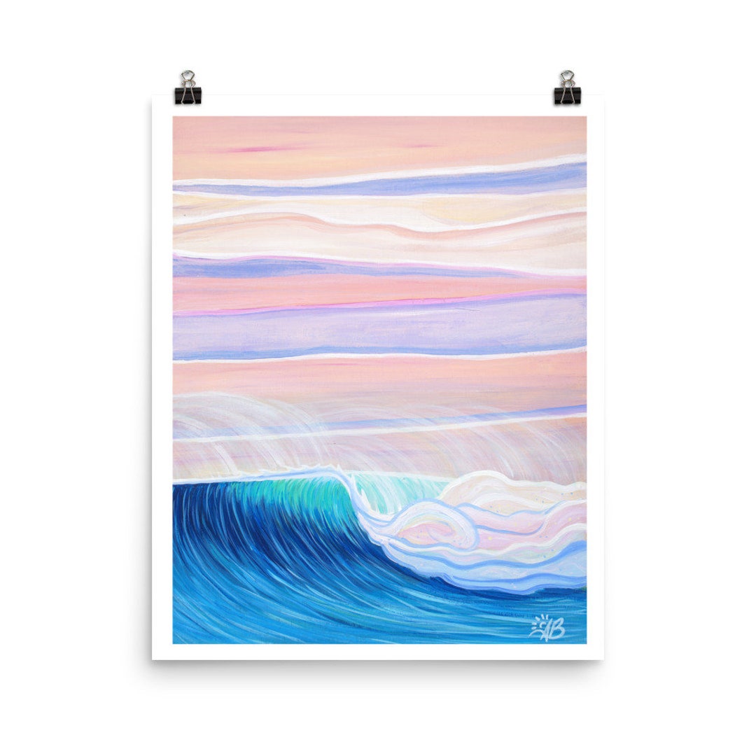 Sunrise Mist Surf Art Print - Etsy