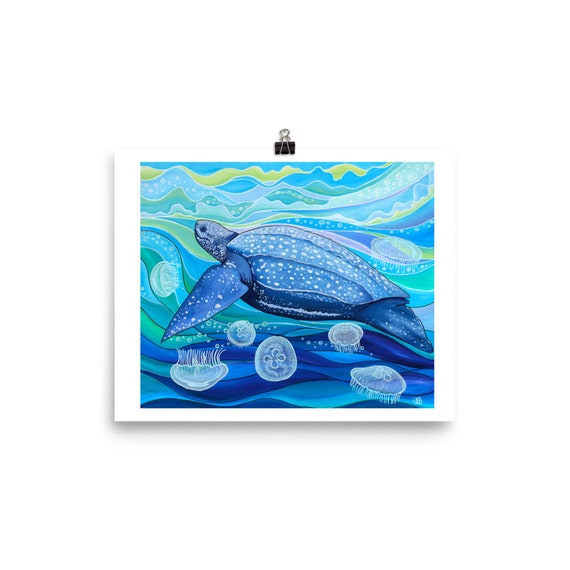 Leatherback Sea Turtle Art Print | Etsy