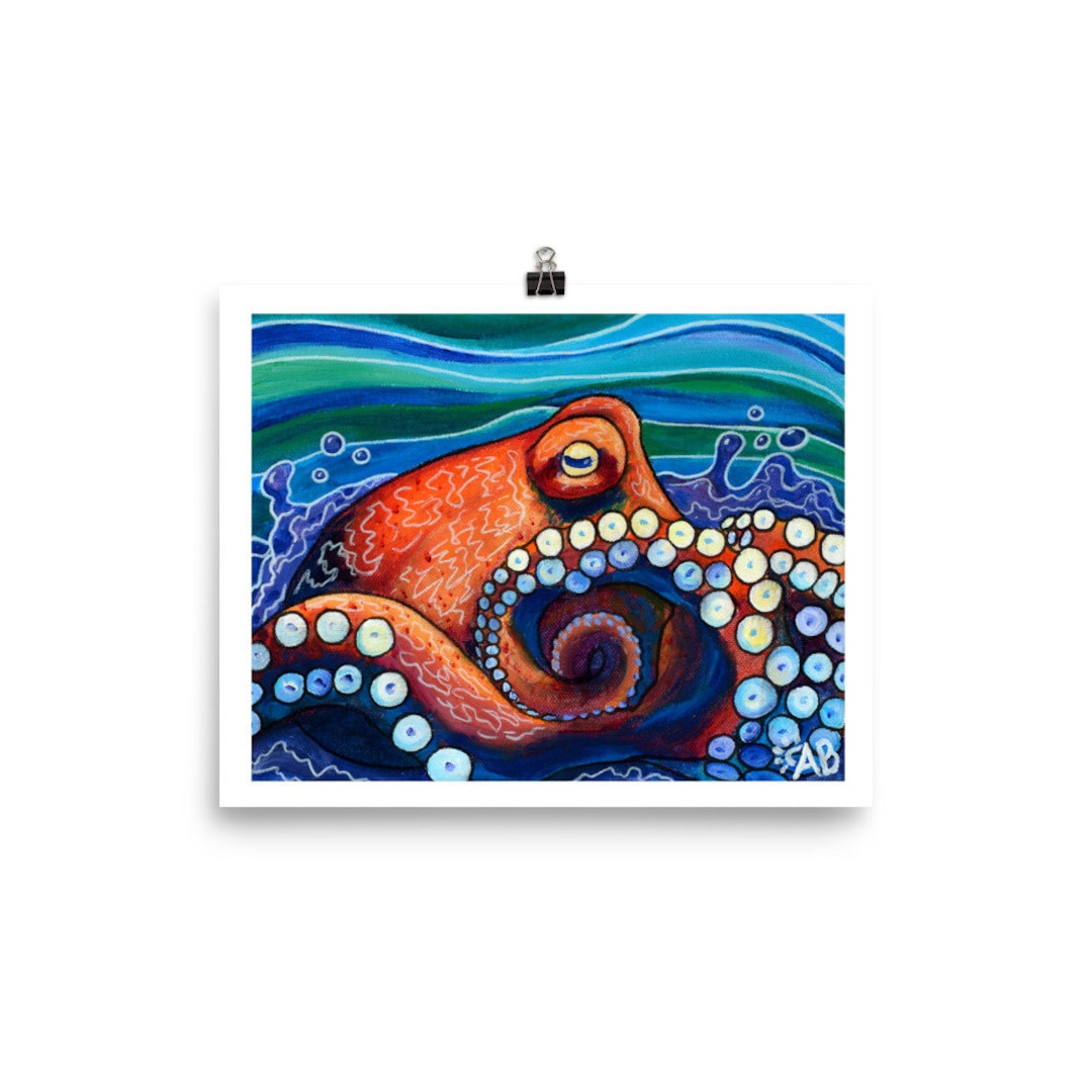Inky Octopus Art Print - Etsy