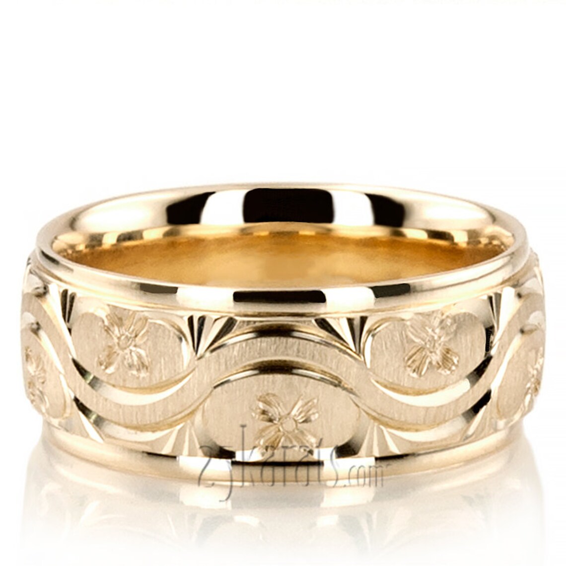 Bestseller Cross-satin Hand Engraved Wedding Ring - Etsy