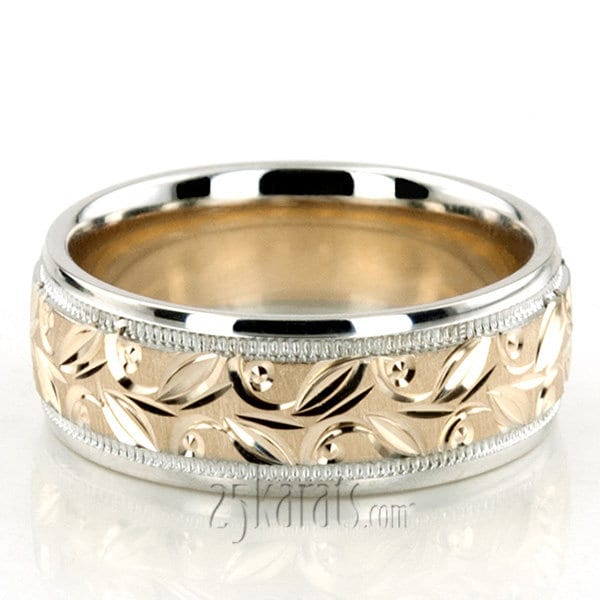 Carved Wedding Band - Etsy
